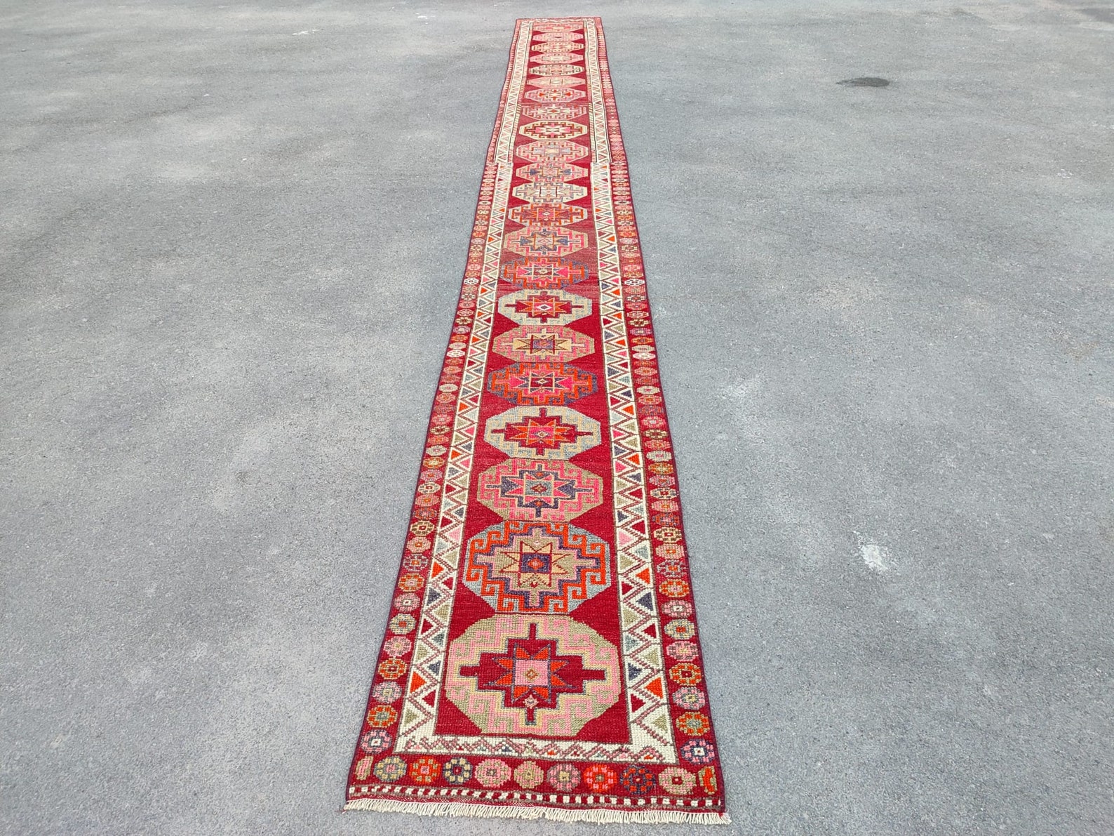 24 Feet Extra Long Runner Vibrant, Stair Rug, Long Herki Runner, Heriz ...