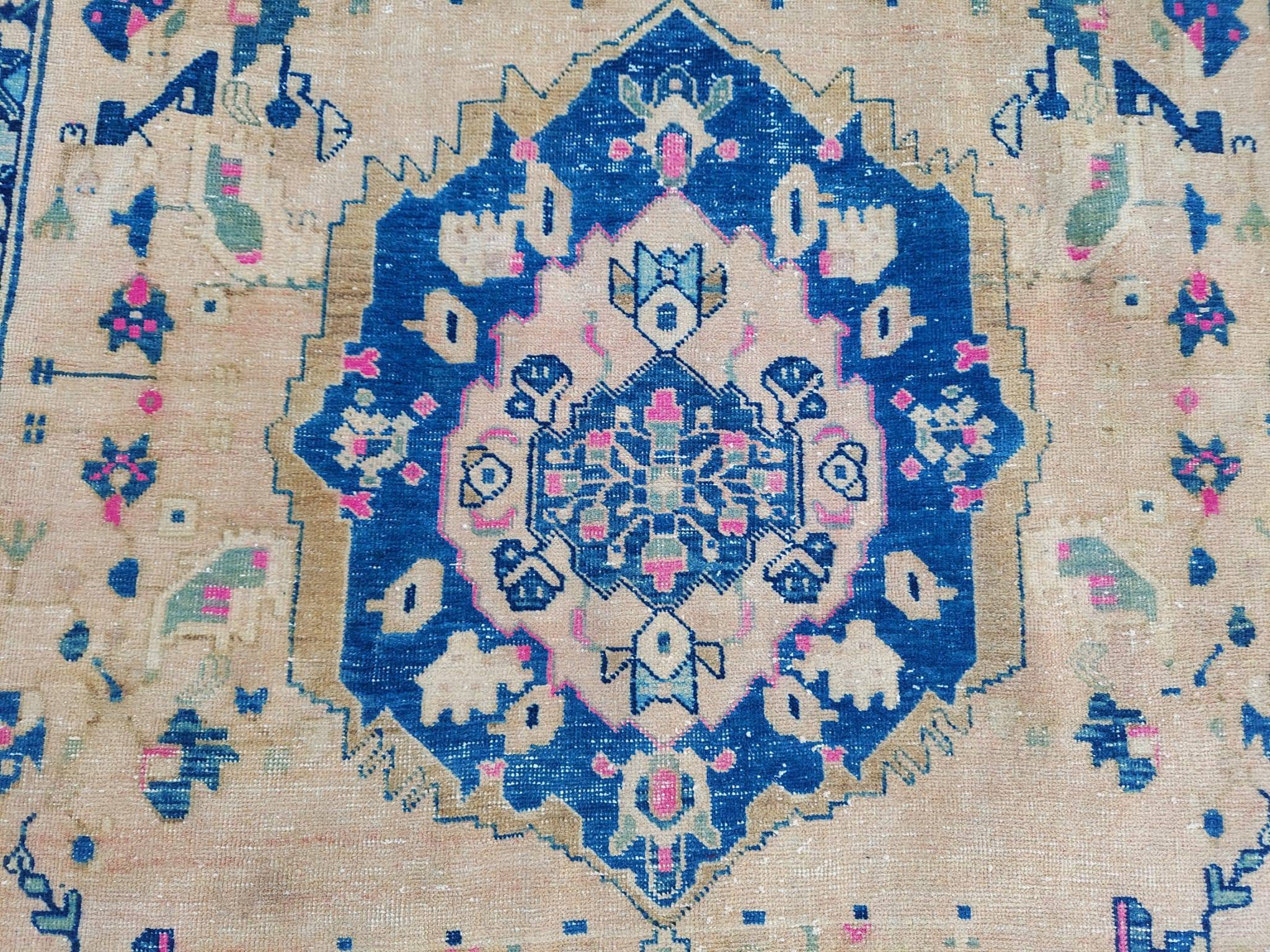 Persian Rug 5x7 Blue Turkish Rug 5x7 Heriz Rug 5x7 Vintage - Etsy