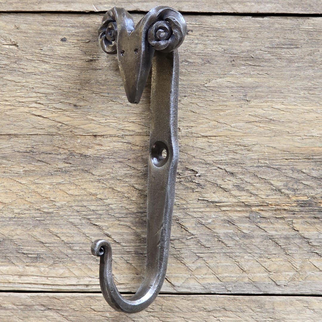 Rustic Iron Ram Head Wall Hook, Animal Coat Hooks, Farmhouse Western ...