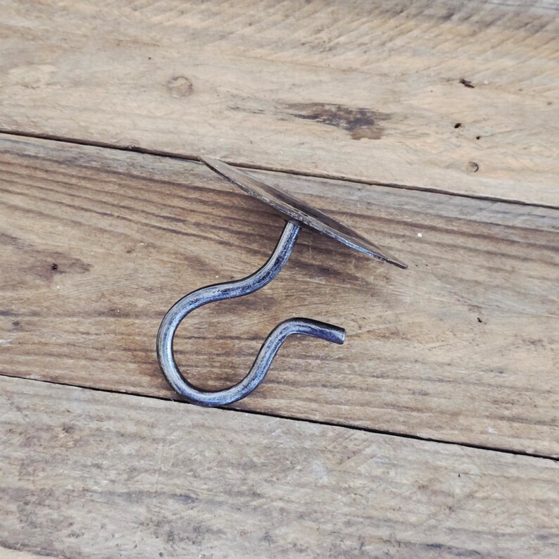 Handmade Wrought Iron Ceiling Hook – Rustic Farmhouse Plant Hanger ...