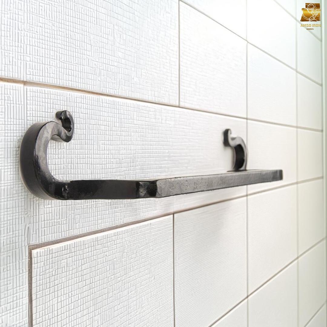 Hand Forged Iron Towel Rack, Bathroom Towel Holder for Bathroom Decor ...