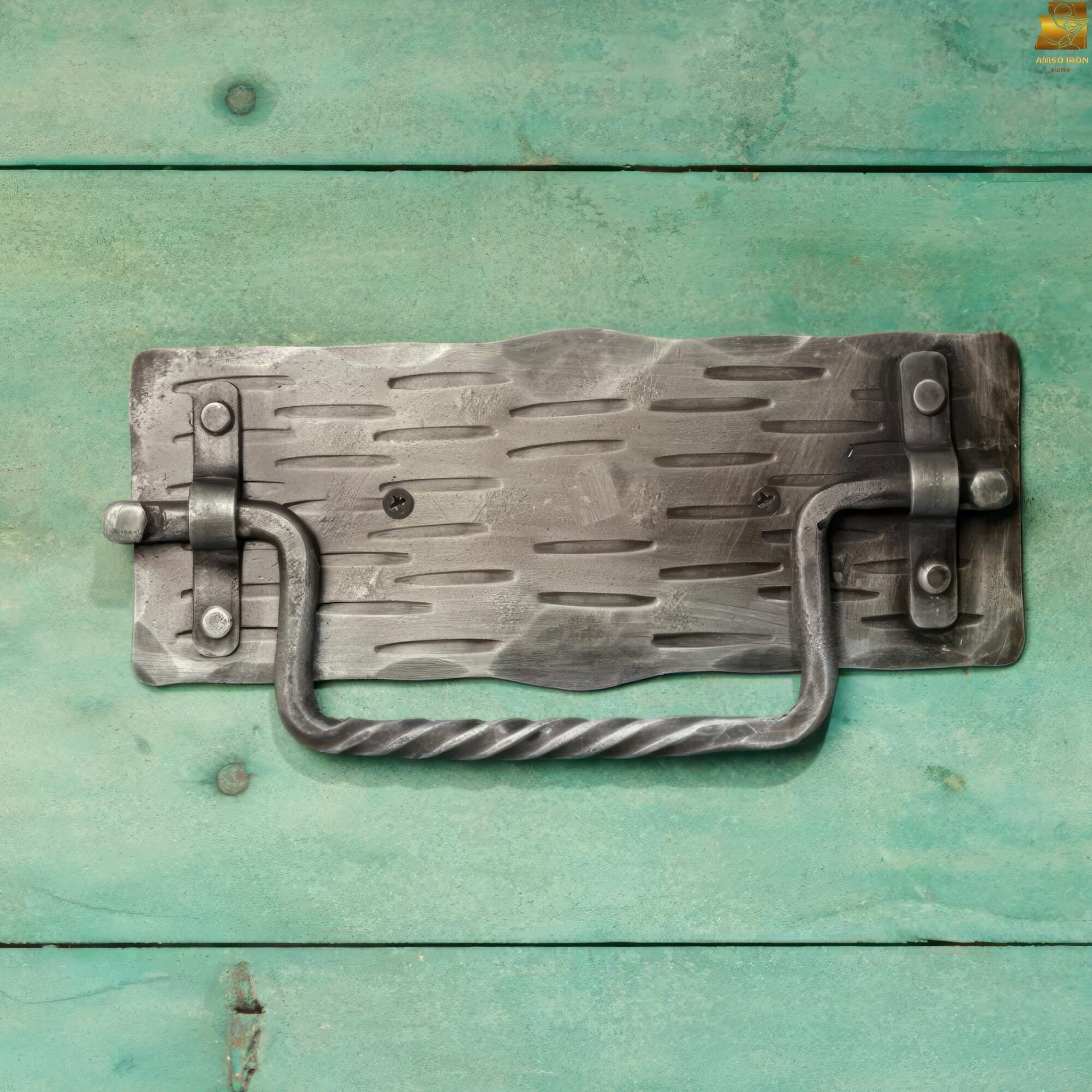 Hand-forged Iron Chest Handles, Rustic Trunk Cabinet Pulls, Black Metal ...