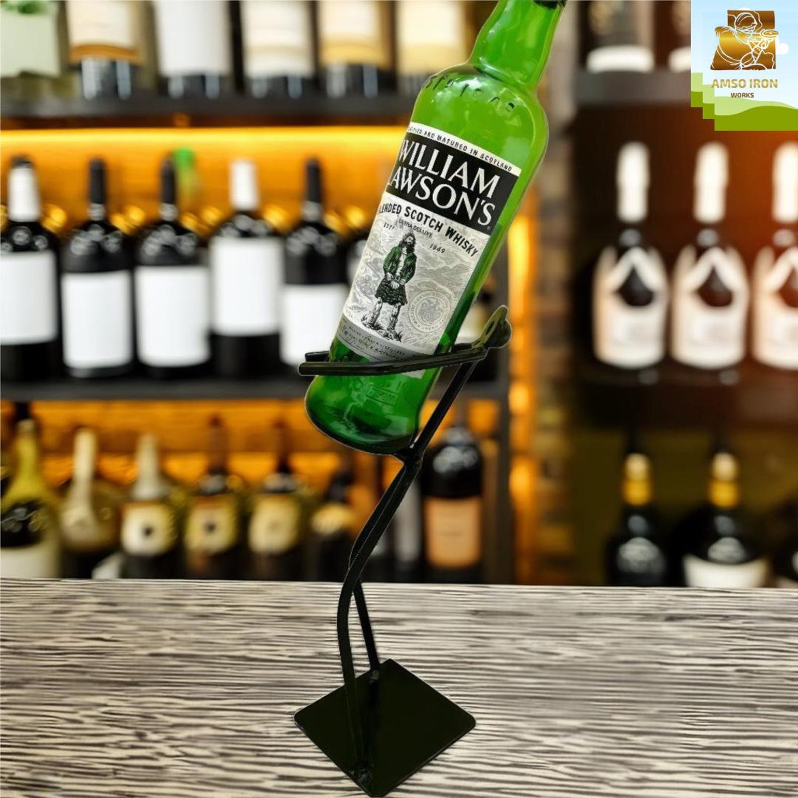 Wrought Iron Wine Bottle Holder, Stylish Dining Table Decor and Wine ...