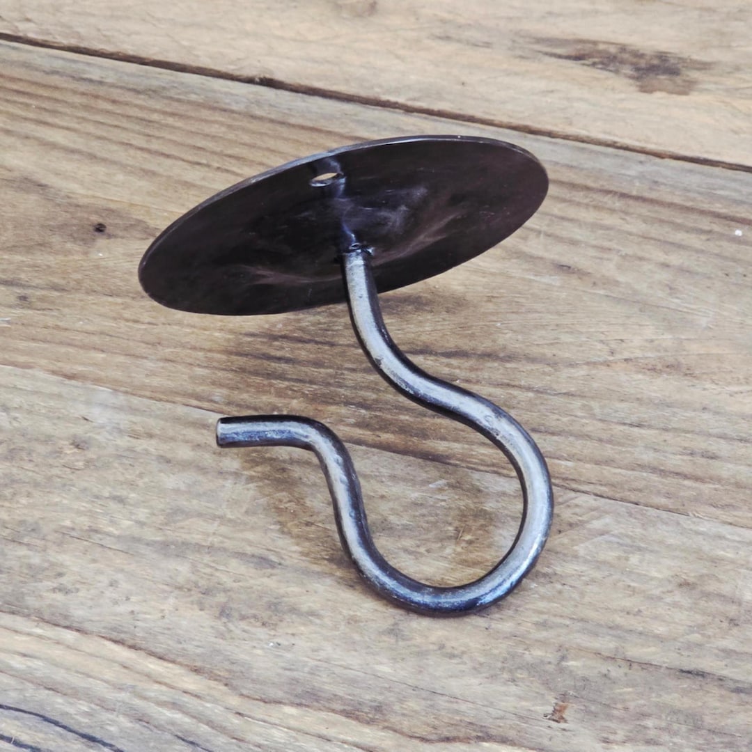 Handmade Wrought Iron Ceiling Hook – Rustic Farmhouse Plant Hanger ...