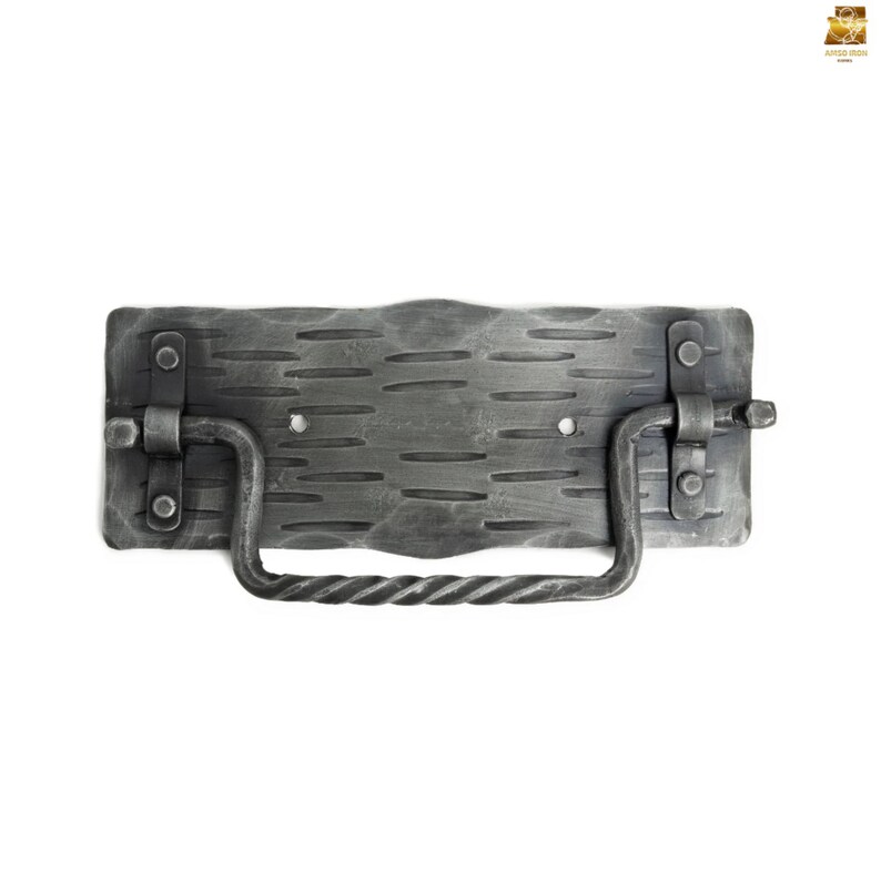 Hand-forged Iron Chest Handles, Rustic Trunk Cabinet Pulls, Black Metal ...