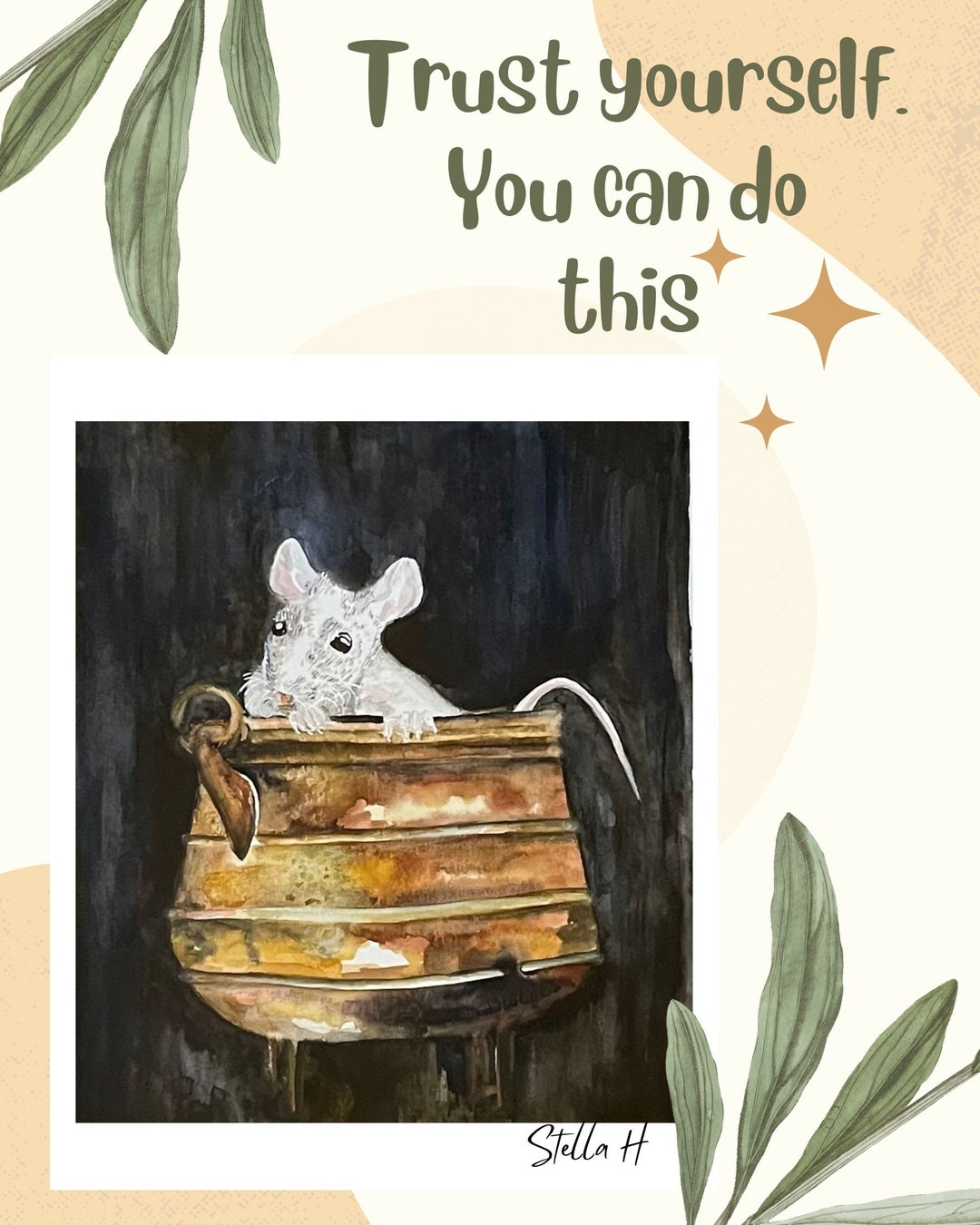 Painting of Sweet Little Mouse in a Copper Cauldron. Inscription Trust ...