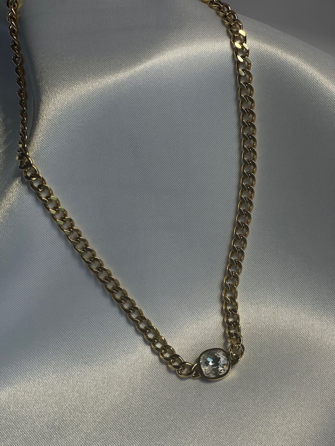 14K Gold Vanessa's Mirror Chain Charm Necklace, Diamond Necklace ...