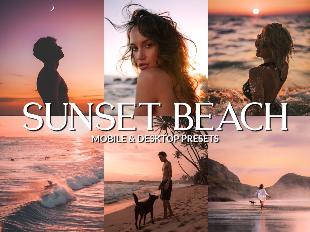 12 Sunset Beach Lightroom Mobile & Desktop Presets, Tropical Presets, Sunset Presets, Dreamy ...