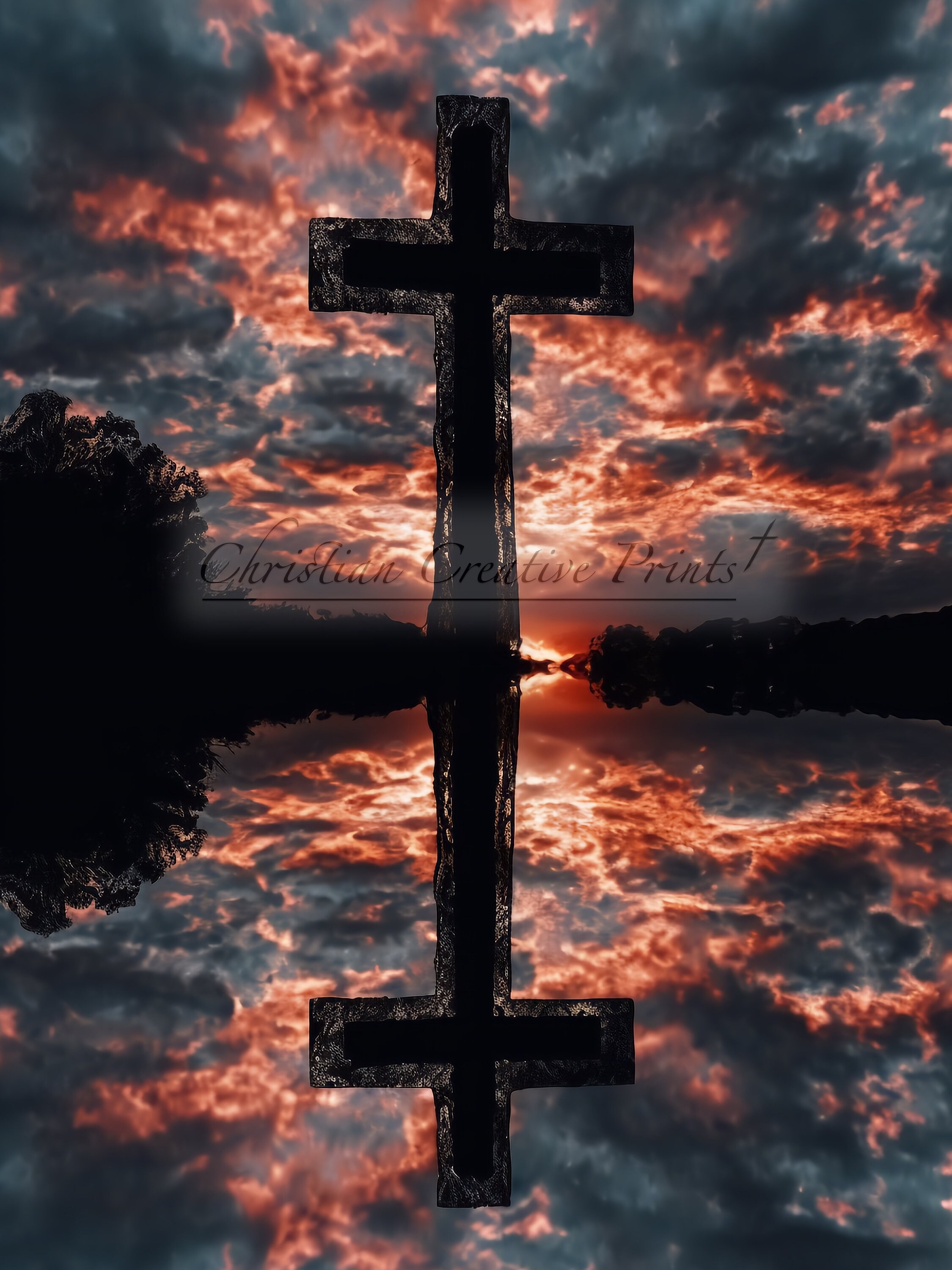 Cross on the River Downloadable Print Digital Print - Etsy
