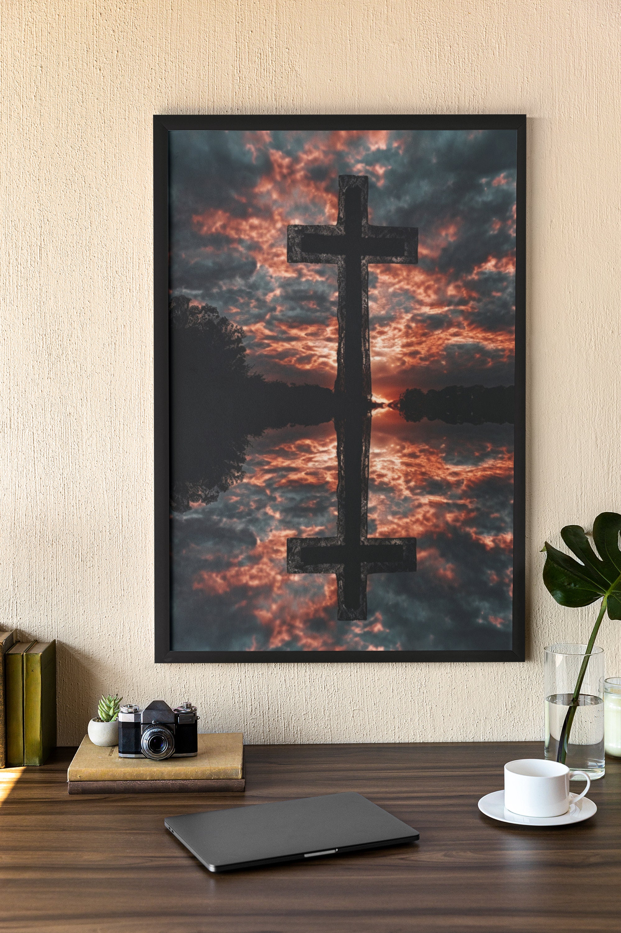 Cross on the River Downloadable Print Digital Print - Etsy