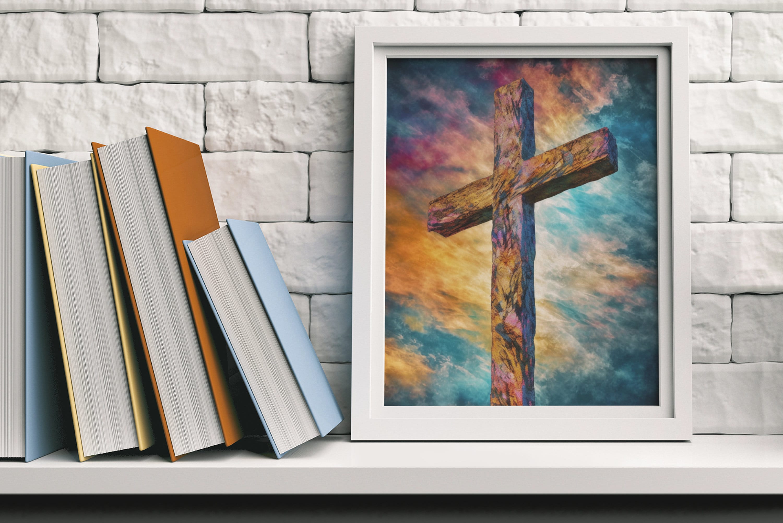 Colorful Cross Downloadable Print Digital Print Christian Artwork ...