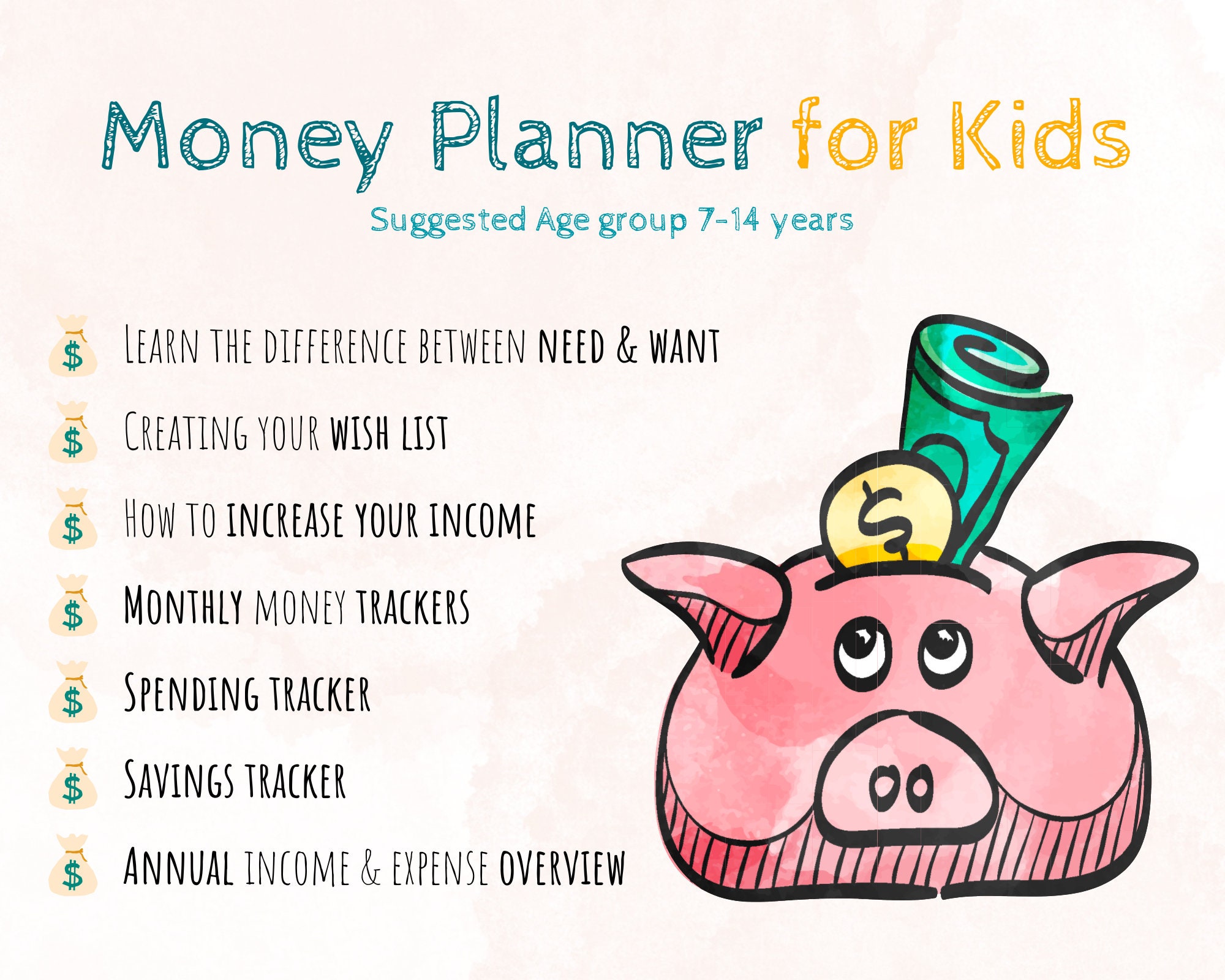 Money Planner, Money Tracker for Kids, Budget Tracker for Kids ...