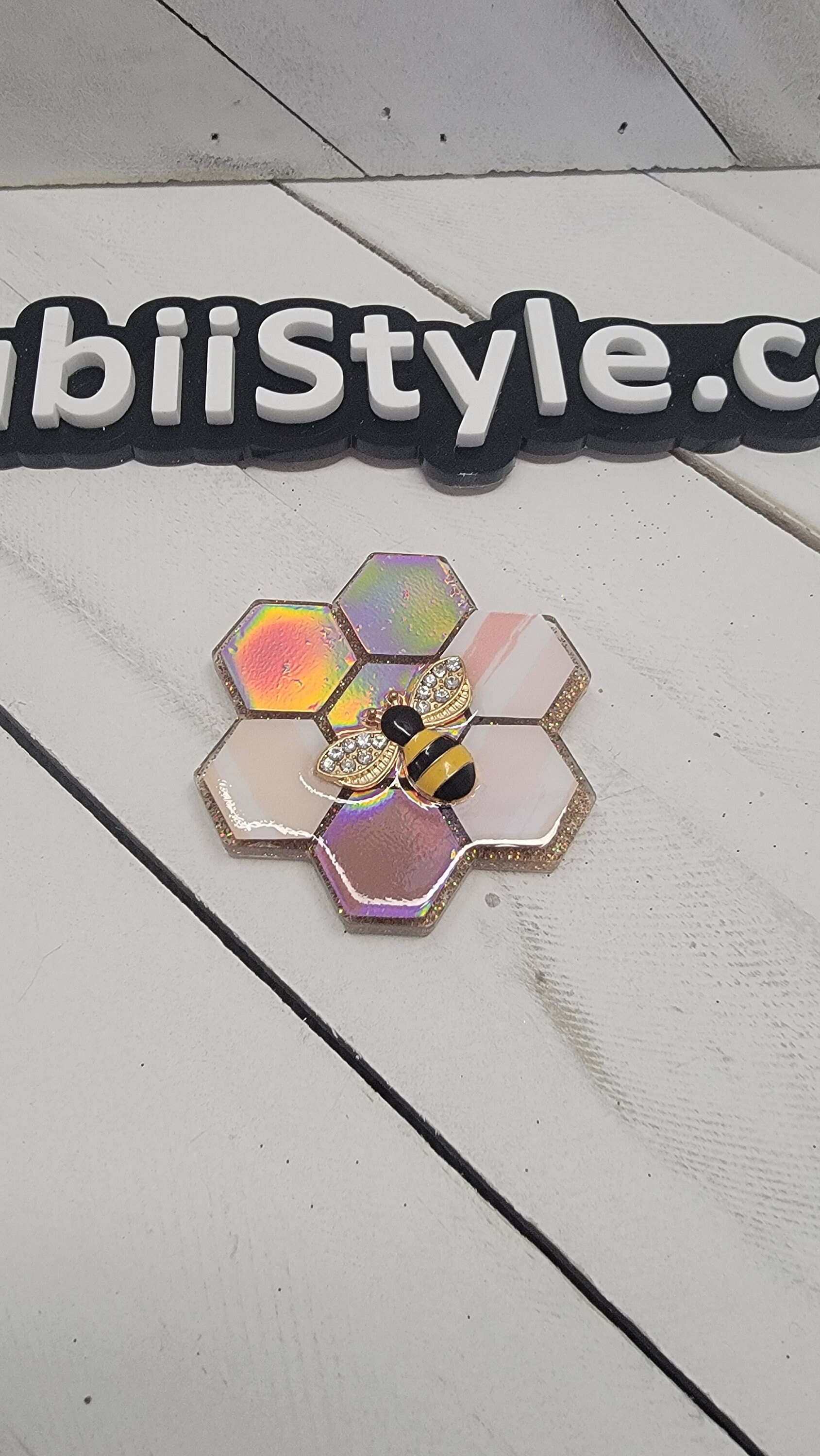 Honeycomb Bee Badge - Etsy