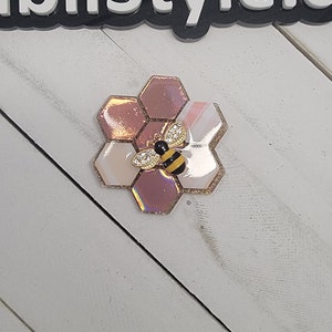 Honeycomb Bee Badge - Etsy