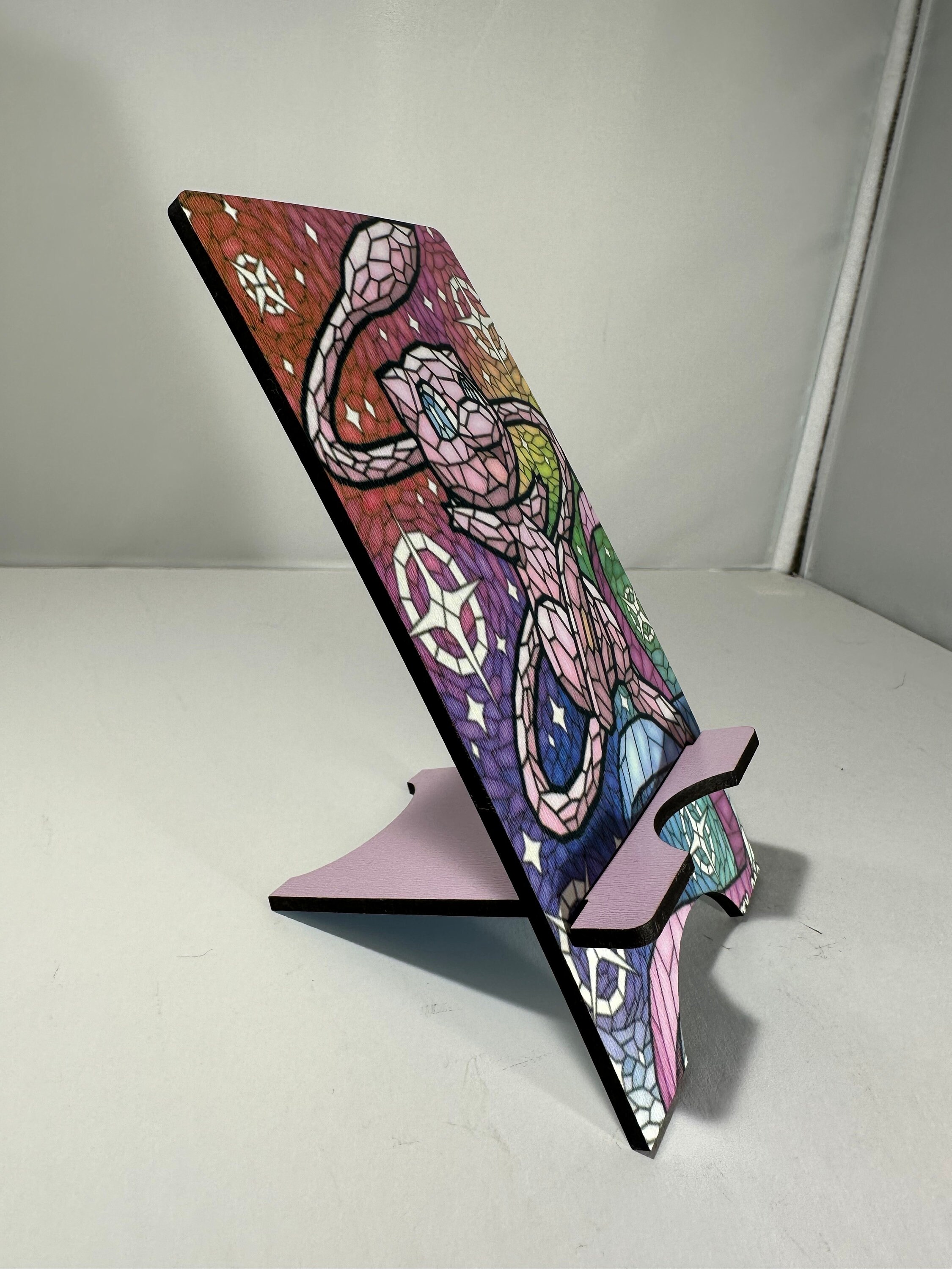 Mew Stained Glass Card/phone Stand Display Mew Stand - Etsy