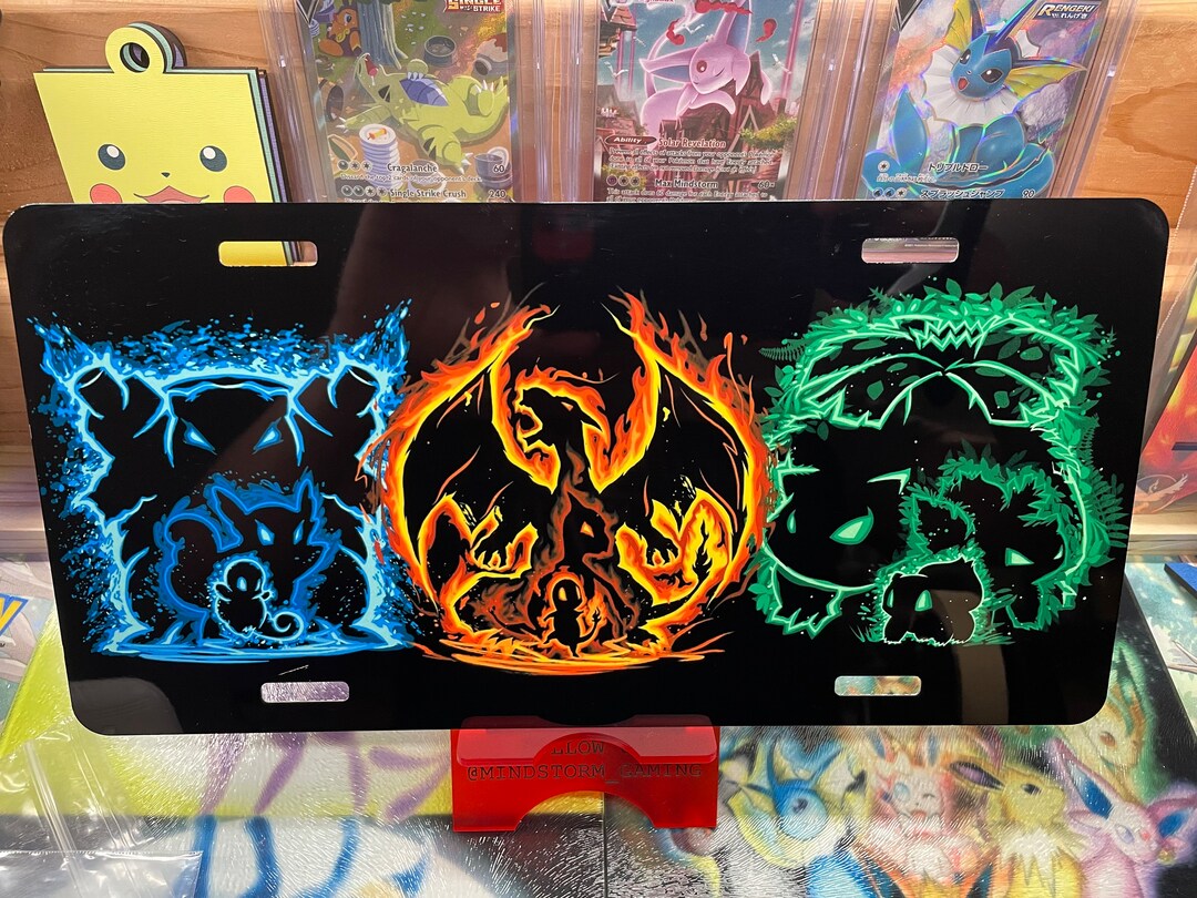 Starter Evolution License Plate pokemon Charizard,blastoise, Venusaur ...