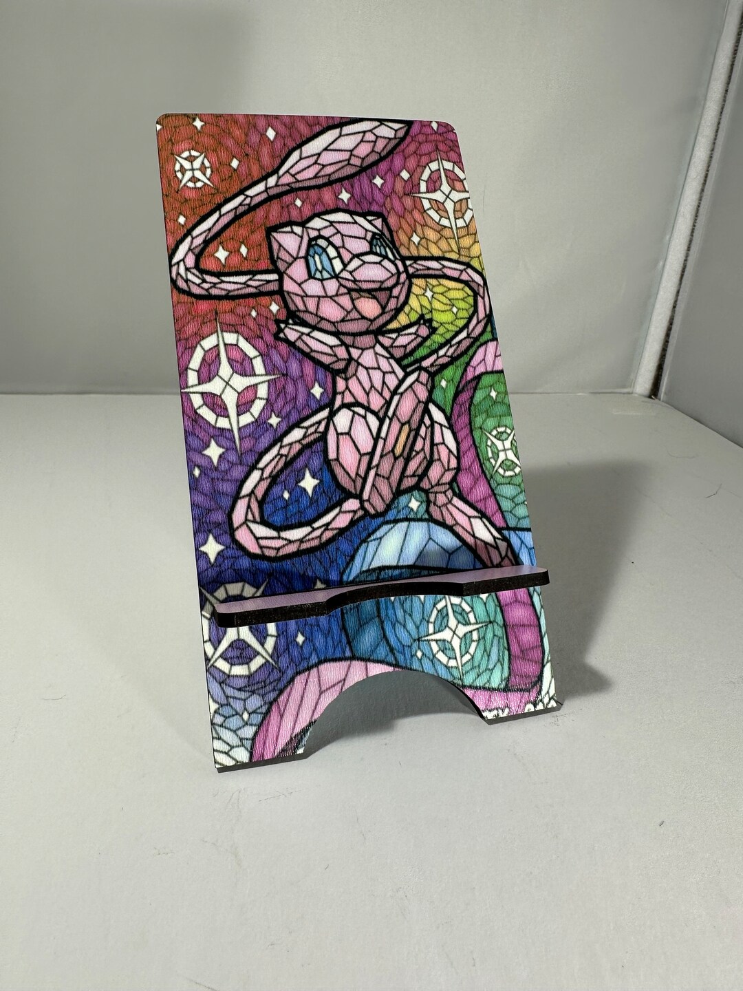 Mew Stained Glass Card/phone Stand - Display Mew Stand - Etsy