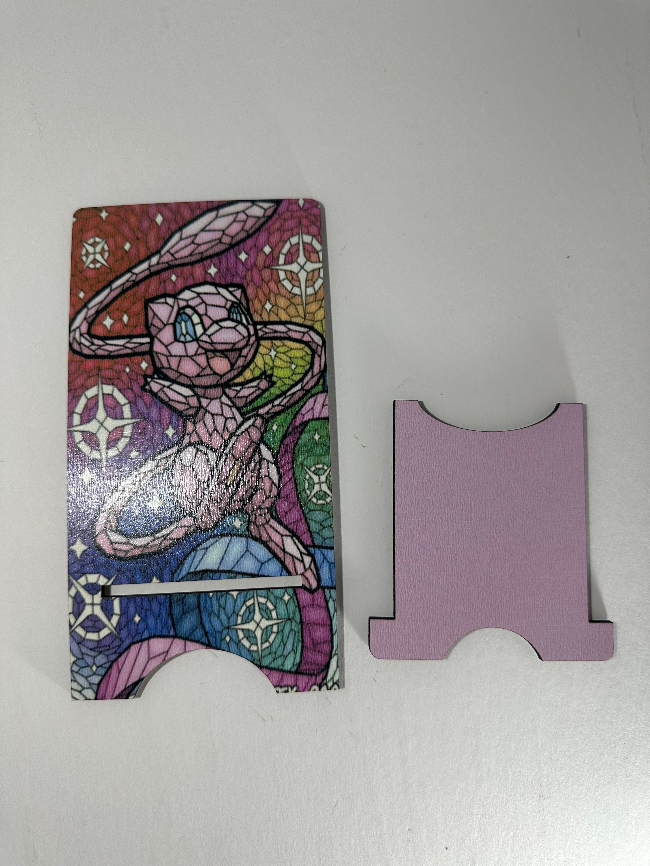 Mew Stained Glass Card/phone Stand - Display Mew Stand - Etsy