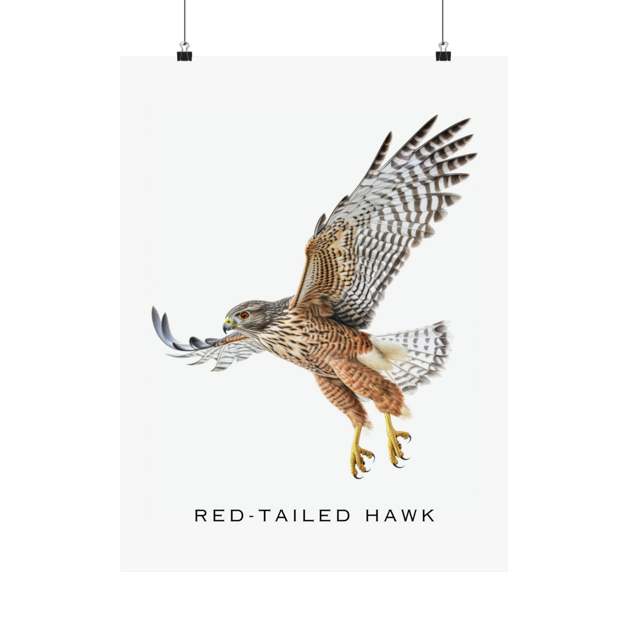 Red-tailed Hawk in Flight - Matte Vertical Poster, Wall Art, Wall ...