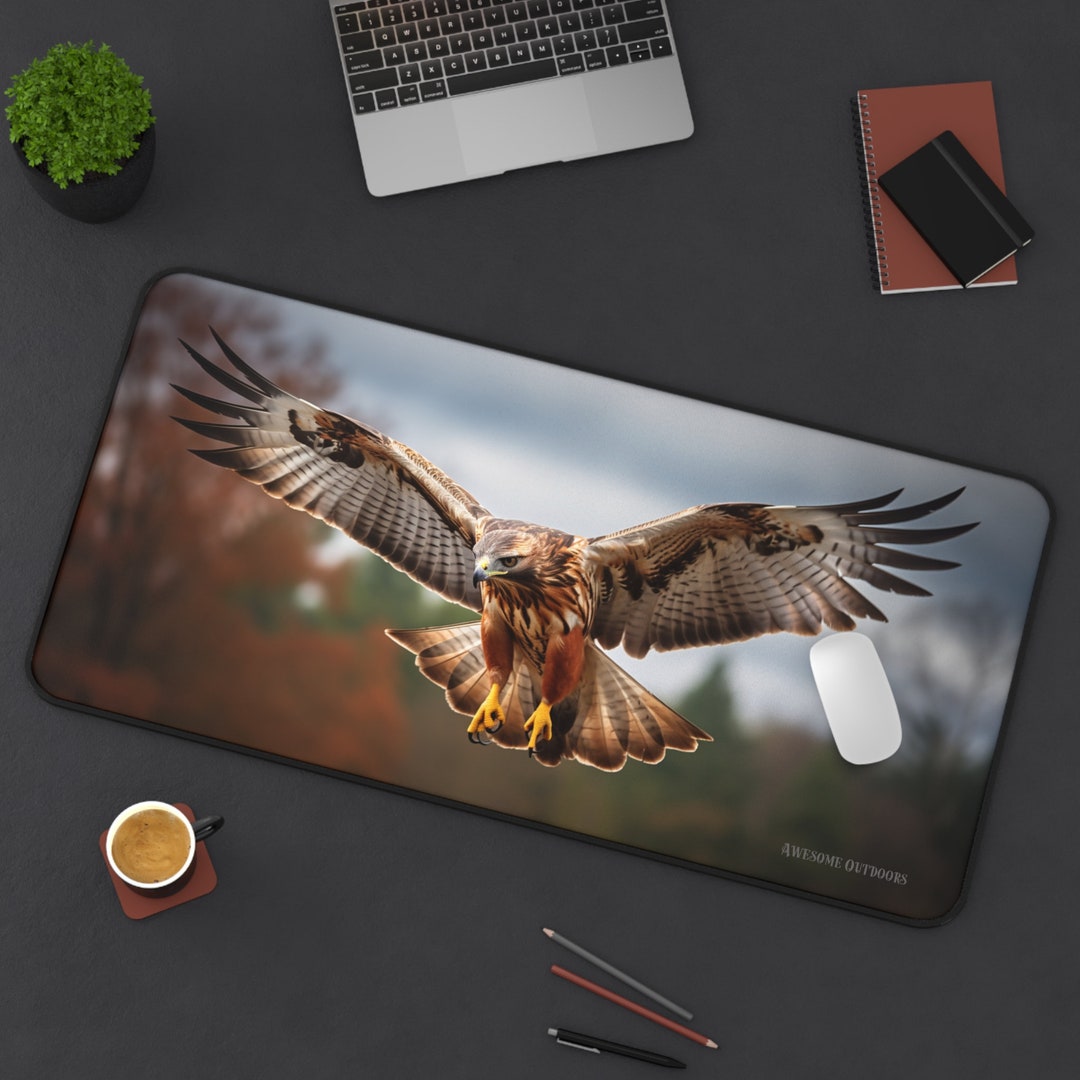 Red-tailed Hawk in Flight Desk Mat, Desk Mat, Red-tailed Hawk, Gift for ...