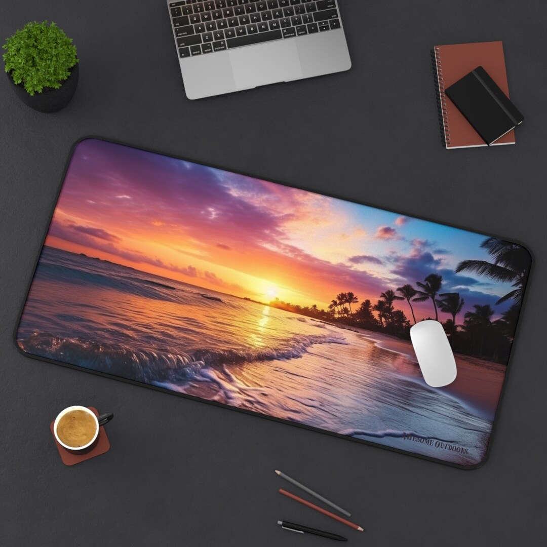 Pacific Paradise Desk Mat, Desk Mat, Sunset, Pacific Island, - Etsy