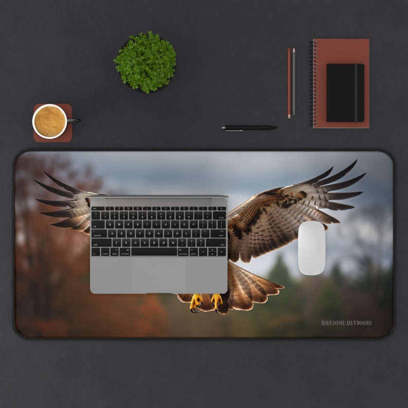 Red-tailed Hawk in Flight Desk Mat, Desk Mat, Red-tailed Hawk, Gift for ...