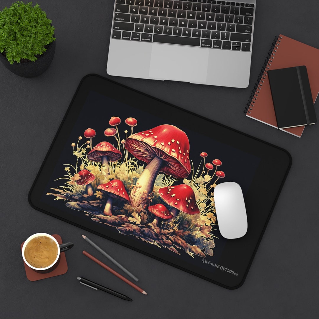 Mushroom Medley Desk Mat, Desk Mat, Mushrooms, Desk Mat, Gift for Him ...