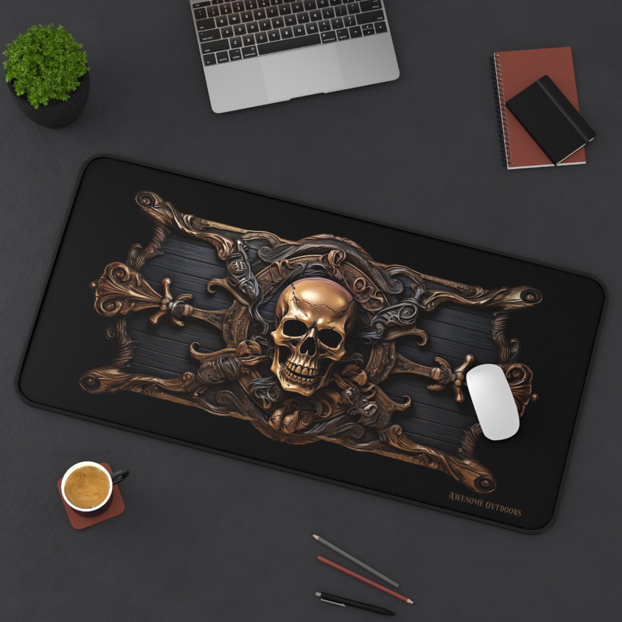 Pirate's Lair 3D Skull Desk Mat, Desk Mat, Gamer, Gift for Him, Gift ...