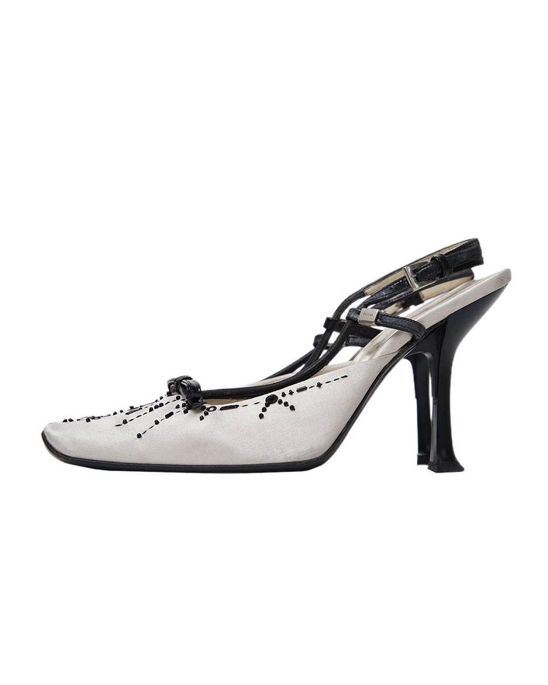 Prada S/S2000 Embellished Satin Heels - Etsy