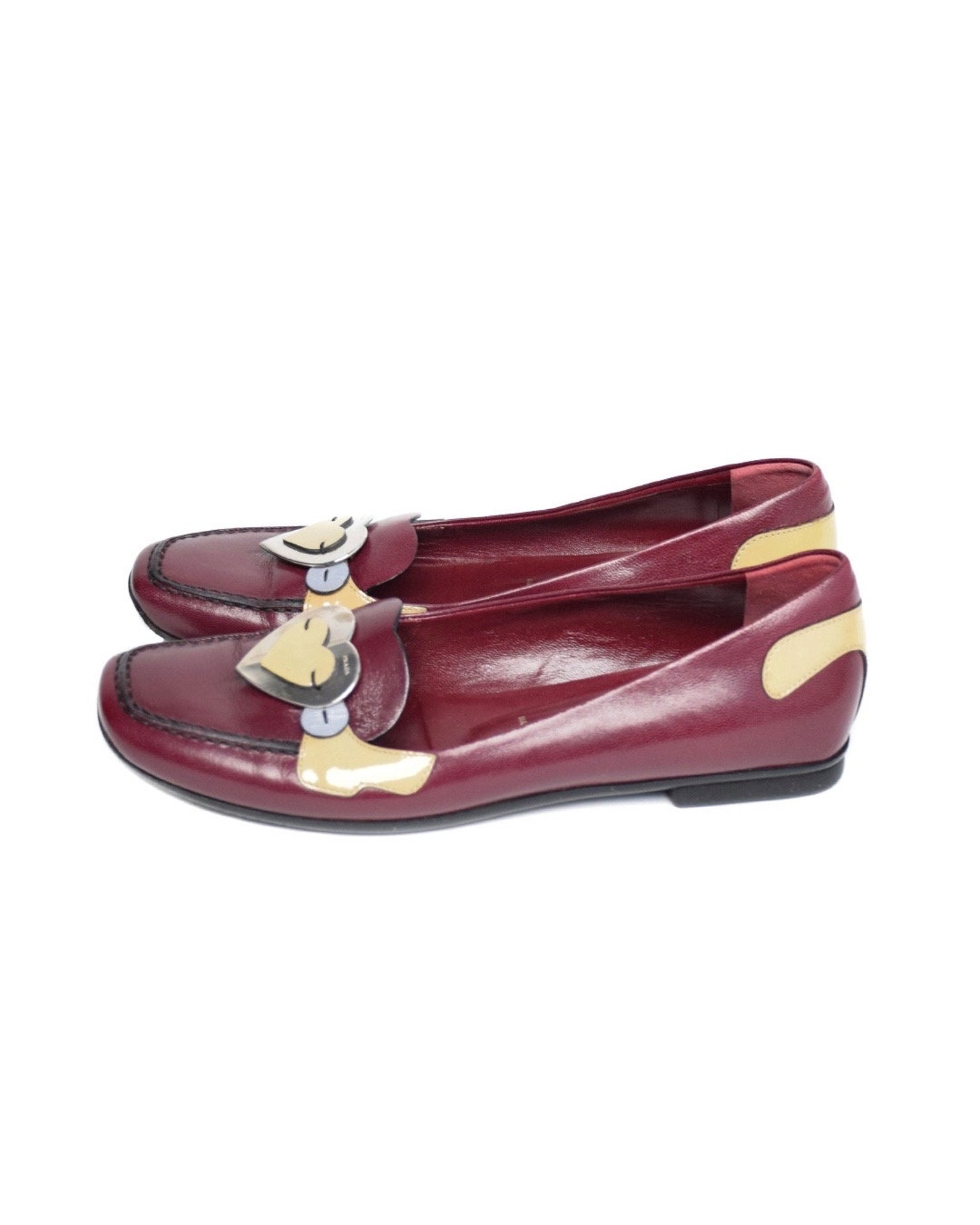 Prada Late 90s Leather Heart Loafers - Etsy