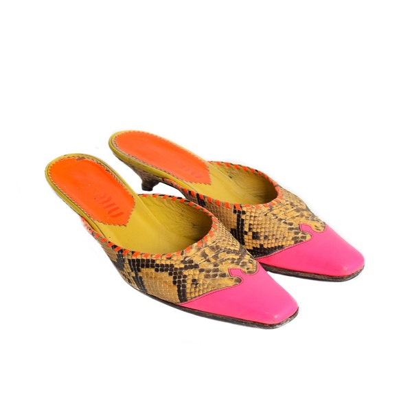 Snakeskin Mules - Etsy