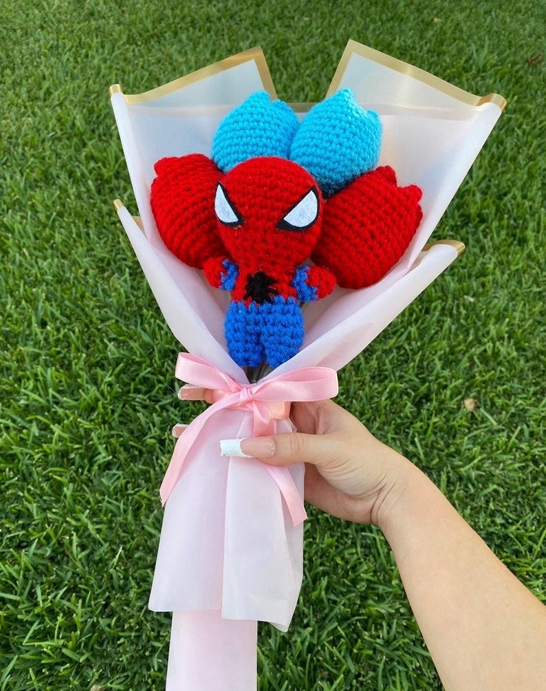 Mini ramo de Spider-Man en crochet - Etsy España