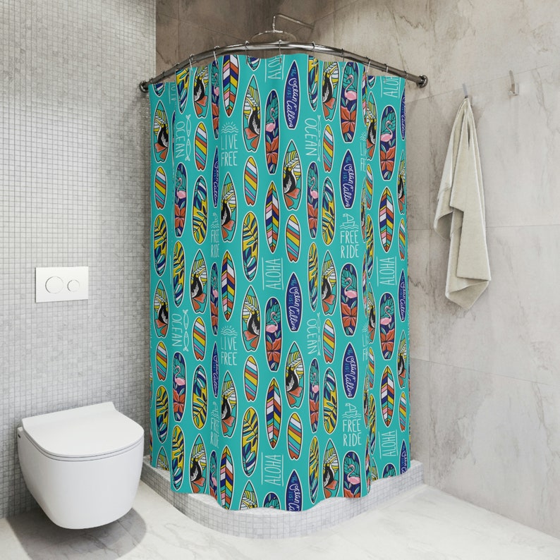 Surfboard Shower Curtain - Etsy