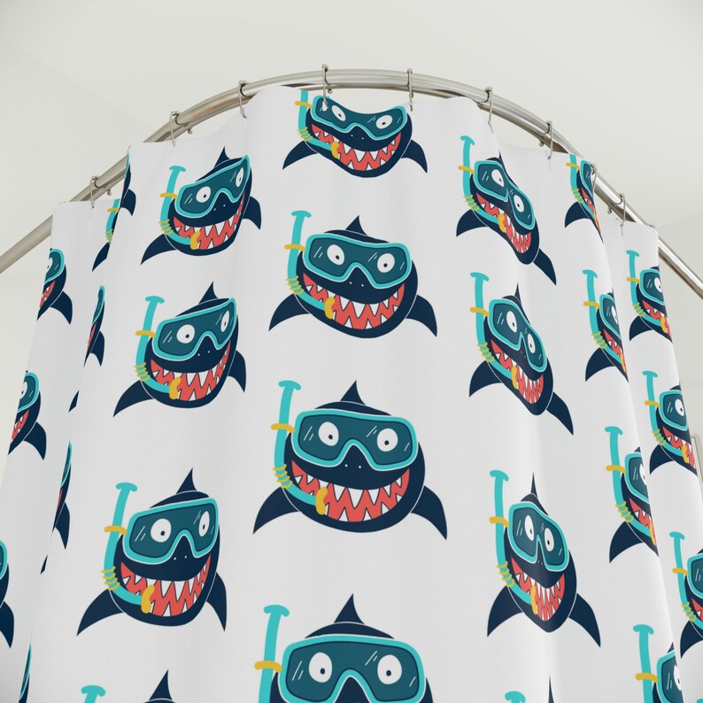 Shark Shower Curtain - Etsy