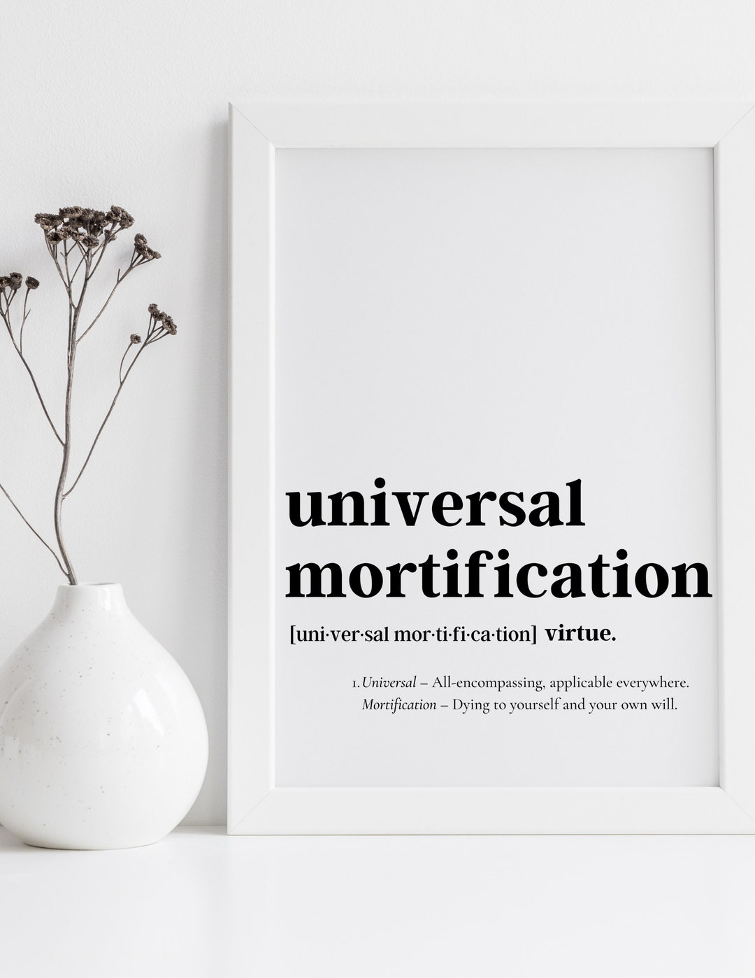 Universal Mortification-marian Virtues Collection - Etsy