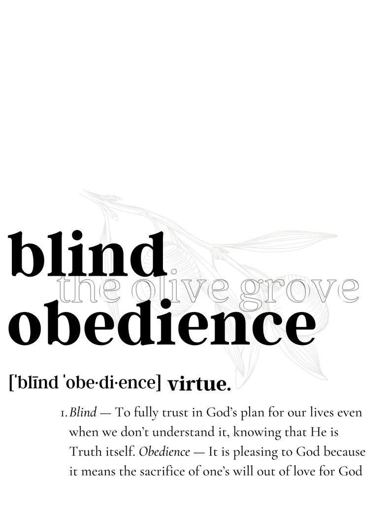 Blind Obedience- Marian Virtues Collection - Etsy