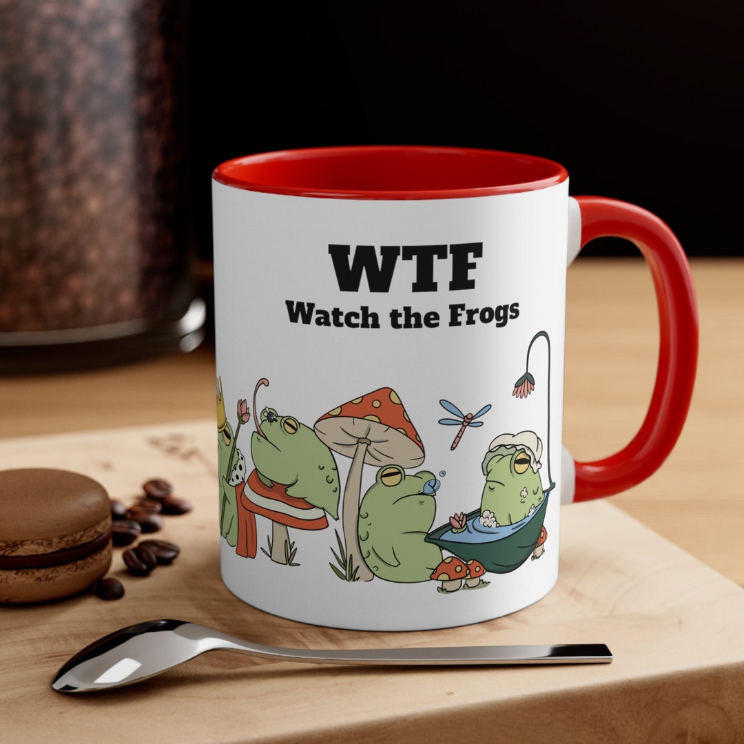 Funny Frog Mug Grumpy Frogs Mushroom Mug Gift for Frog Lovers - Etsy