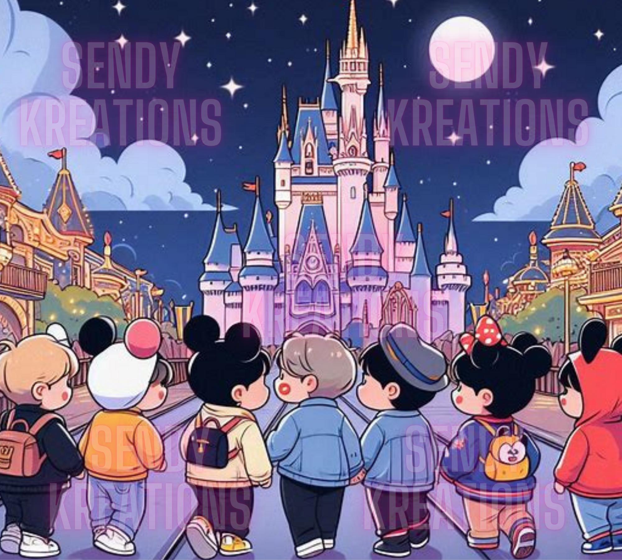 BTS Kpop Thematic Park Disney Sublimation Tumbler Desing, Digital ...