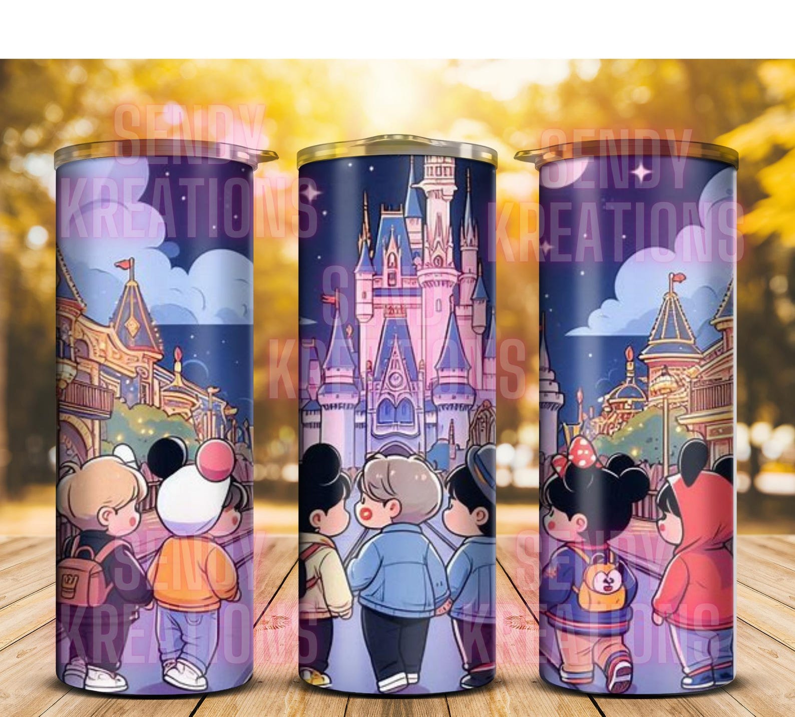 BTS Kpop Thematic Park Disney Sublimation Tumbler Desing, Digital ...