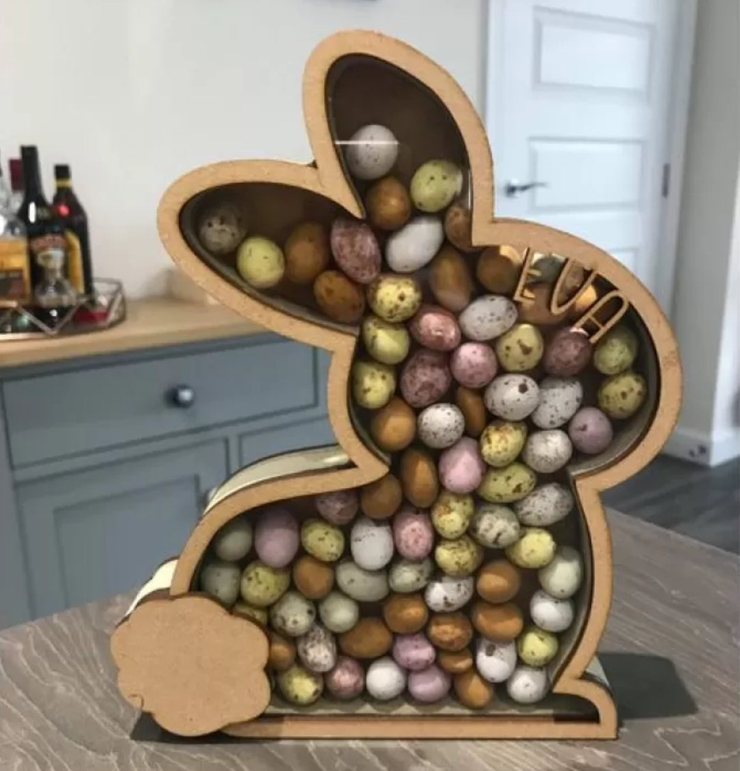 18mm Mdf Freestanding Fillable Bunny Kit With Name Easter - Etsy