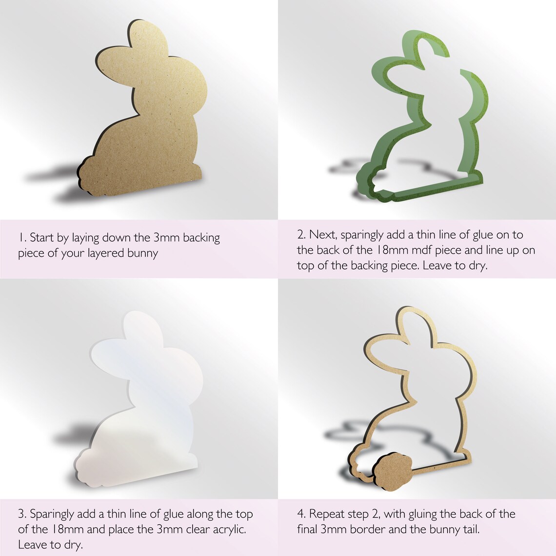 18mm Mdf Freestanding Fillable Bunny Kit With Name Easter Bunny ...