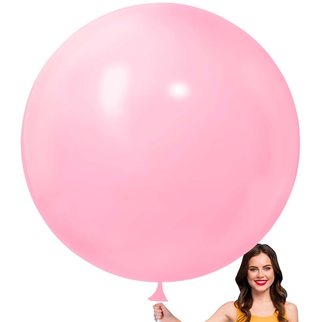 Pink Giant Balloons, 36in, 5pcs, Pastel Pink Latex Helium Balloons ...