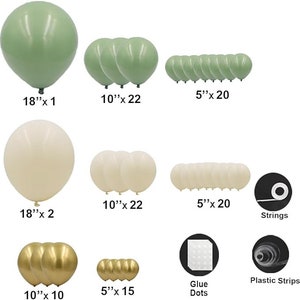 Sage Green Balloons Arch Kit-double Stuffed Sage Green Balloons Arch ...
