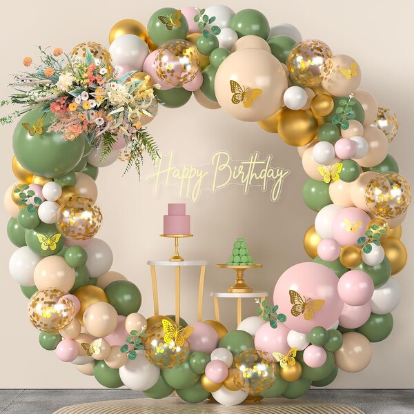 Pink and Green Balloon Arch - Etsy