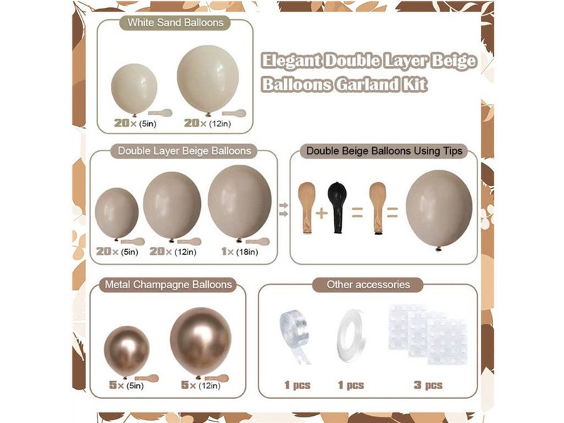White Sand Balloons Garland Arch Kit Beige Party Decorations - Etsy