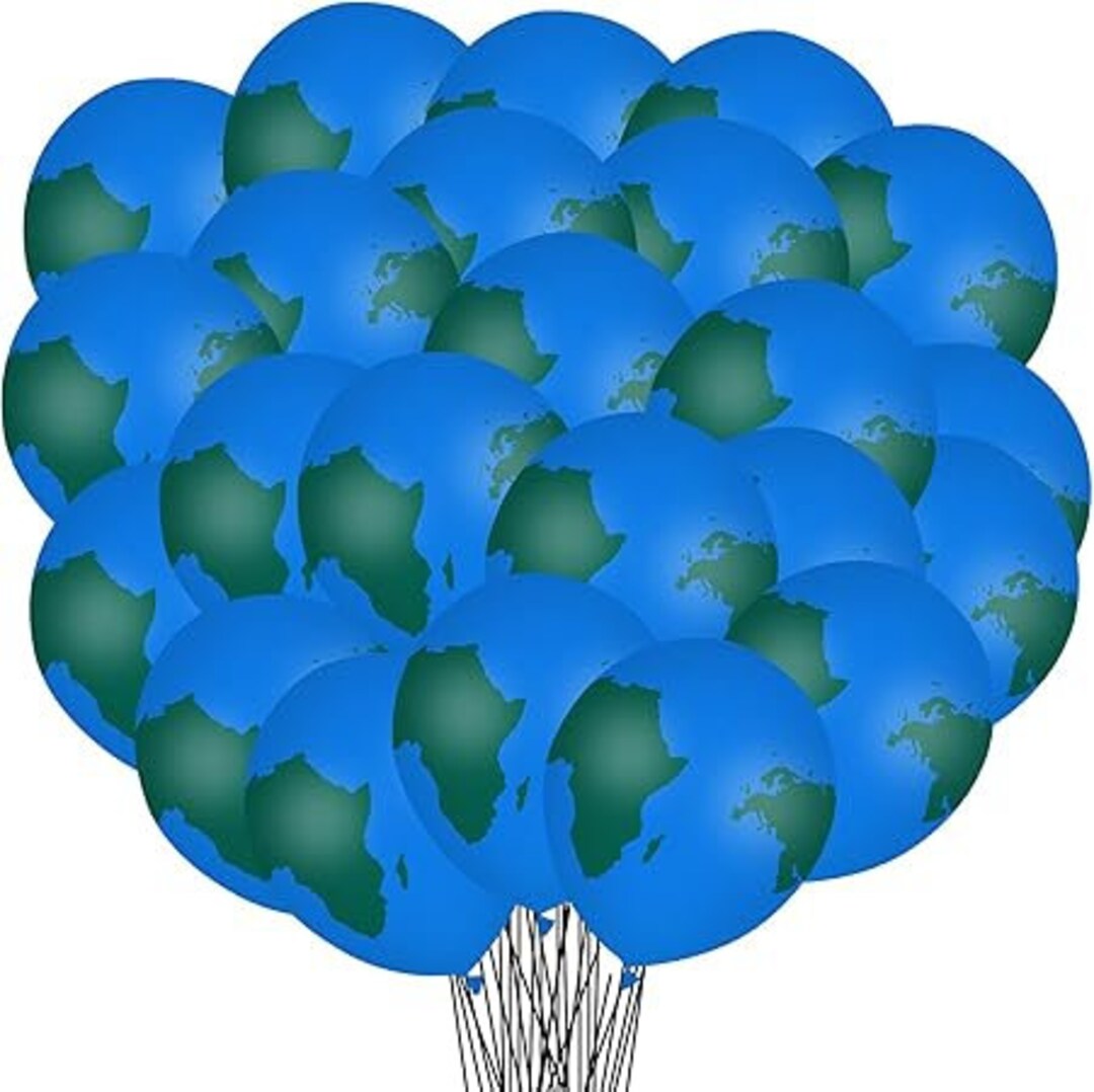 30 Pcs Earth Balloons World Map Balloons 12 Inches Globe Balloon for ...