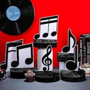 8 Pack Music Notes Honeycomb Centerpieces Musical Party Decorations ...