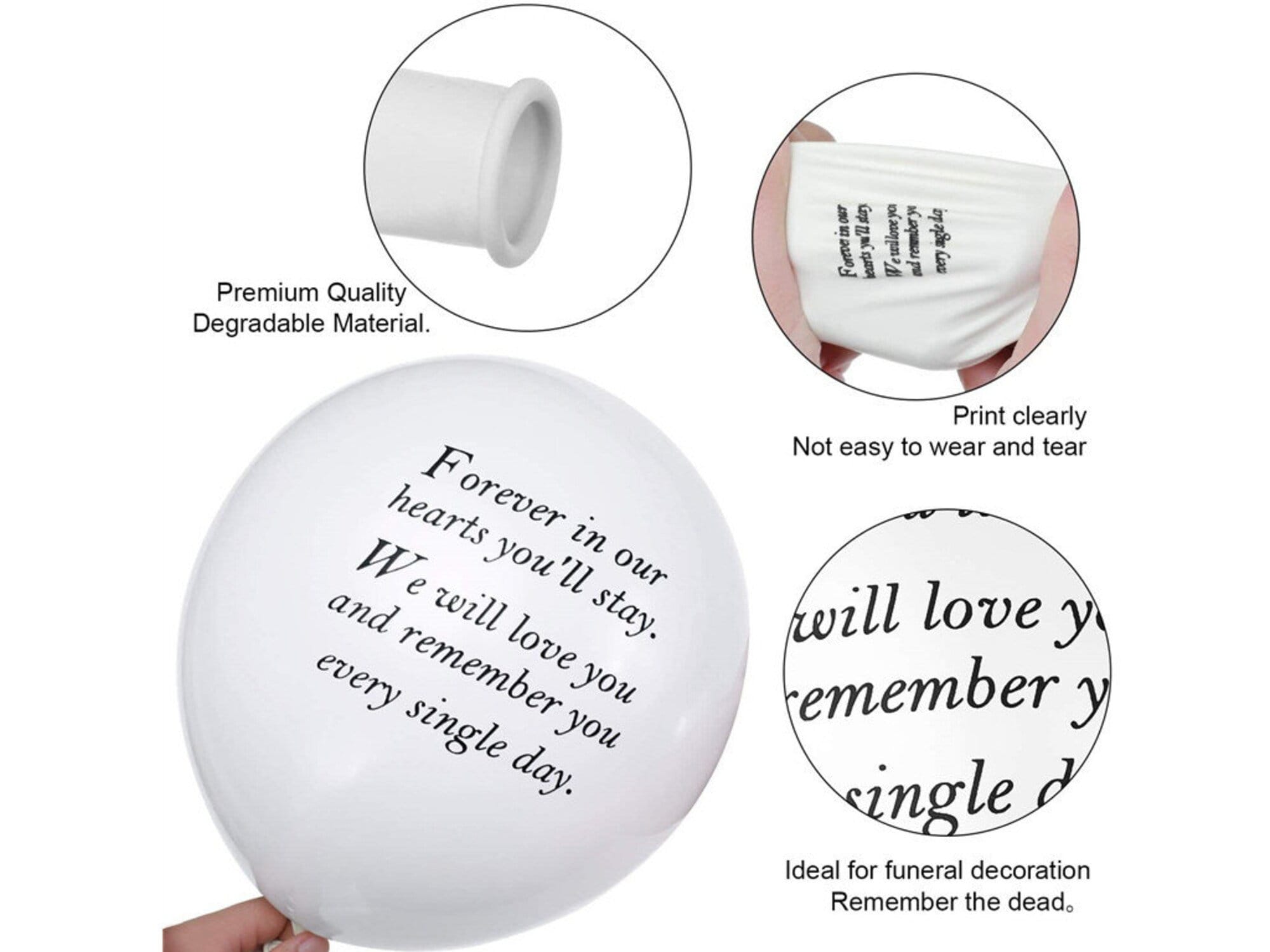 50 Pieces Memorial Balloons Remembrance Balloons White Funeral - Etsy
