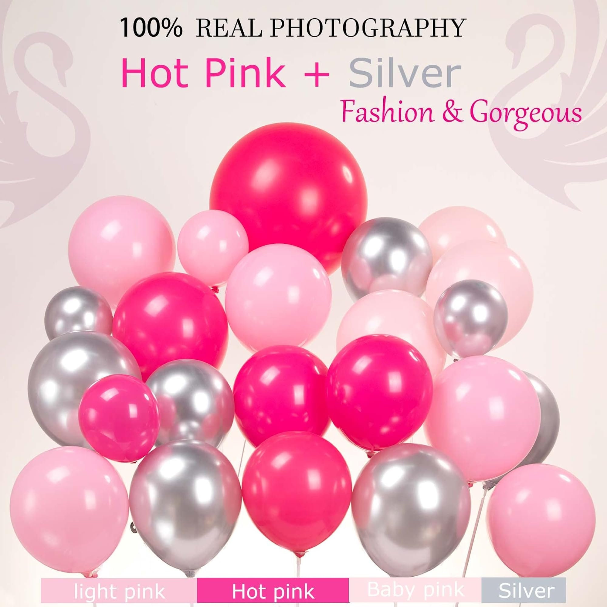 Hot Pink Silver Balloon Garland Arch Kit 160PCS Pastel Pink - Etsy