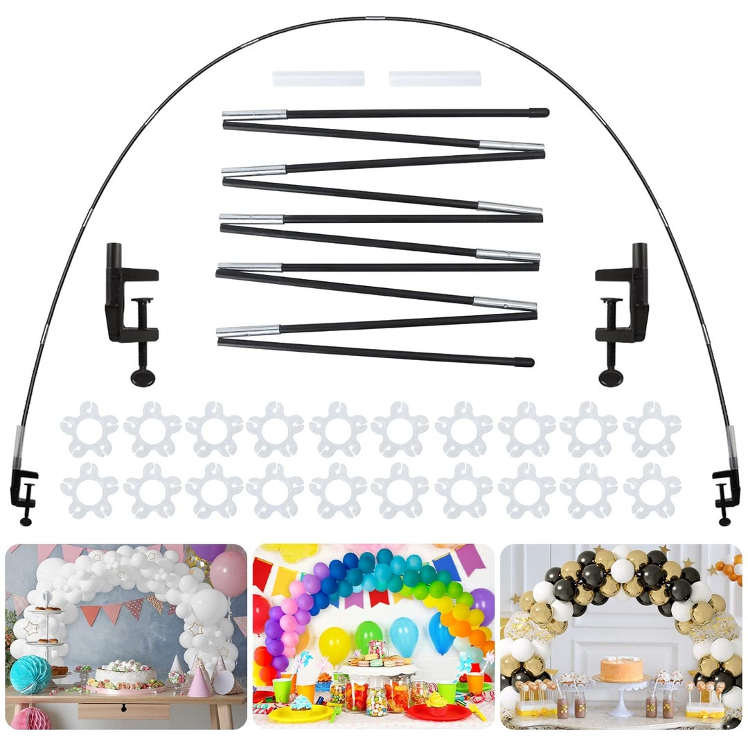 Table Balloon Arch Kit, Black Balloon Arch Stand Balloon Arch Frame for ...